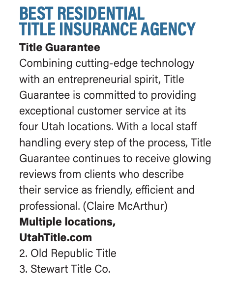 Best Residential Title Insurance Agency-UT-Title Guarantee - Title ...